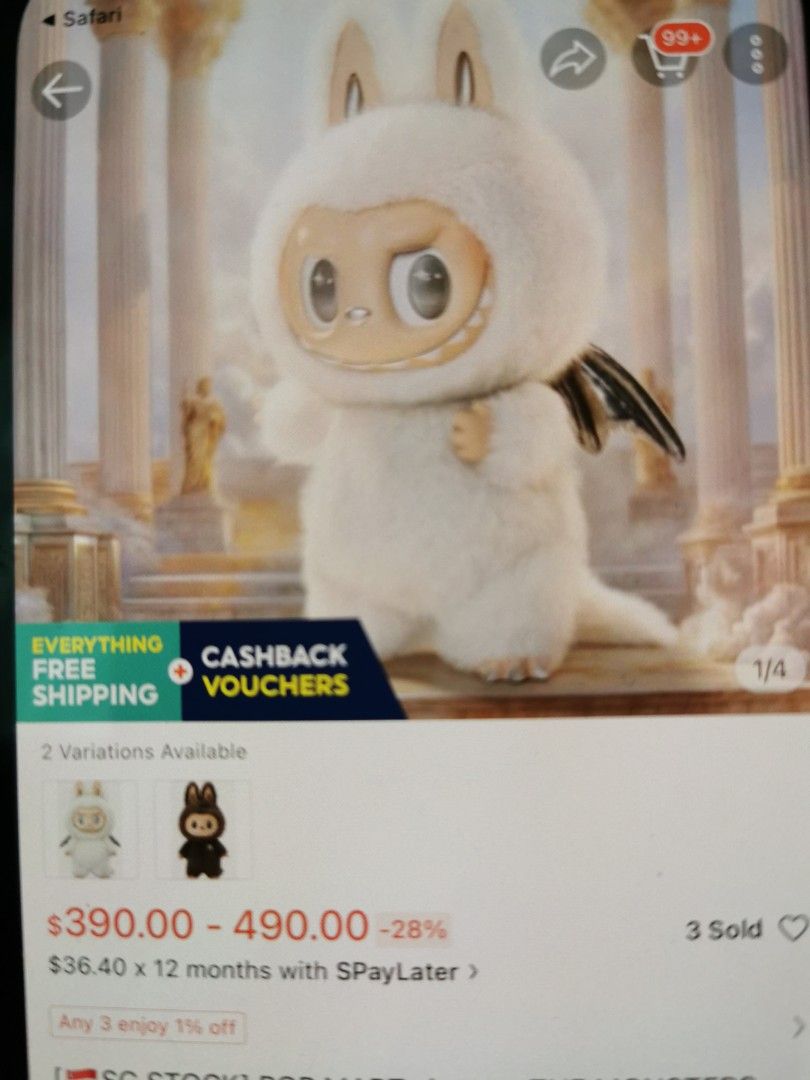 Labubu v2 angel in cloudes, Hobbies & Toys, Toys & Games on Carousell