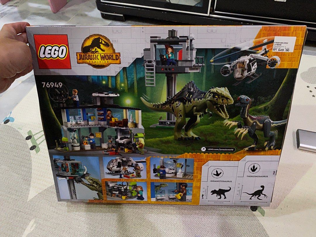 Lego 76949 Jurassic World Giganotosaurus and Therizinosaurus Attack ...