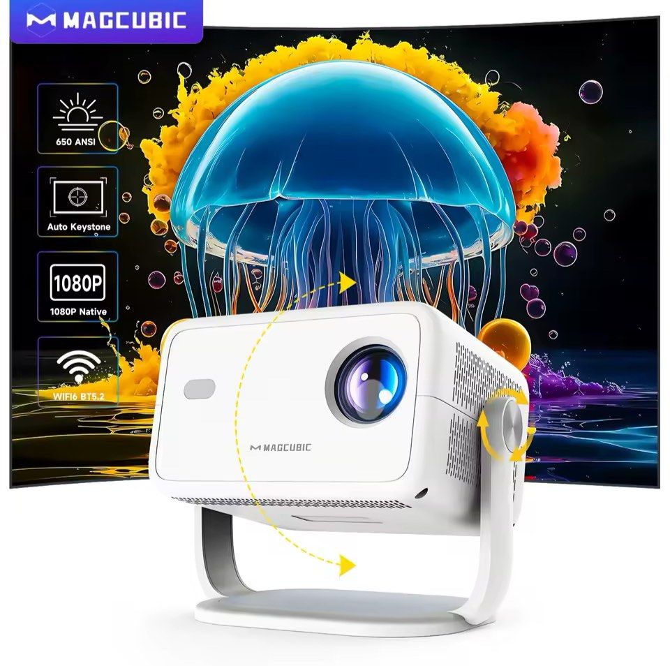 Magcubic 650 ANSI Lumens Smart Projector/Android 11 Portable Projector ...