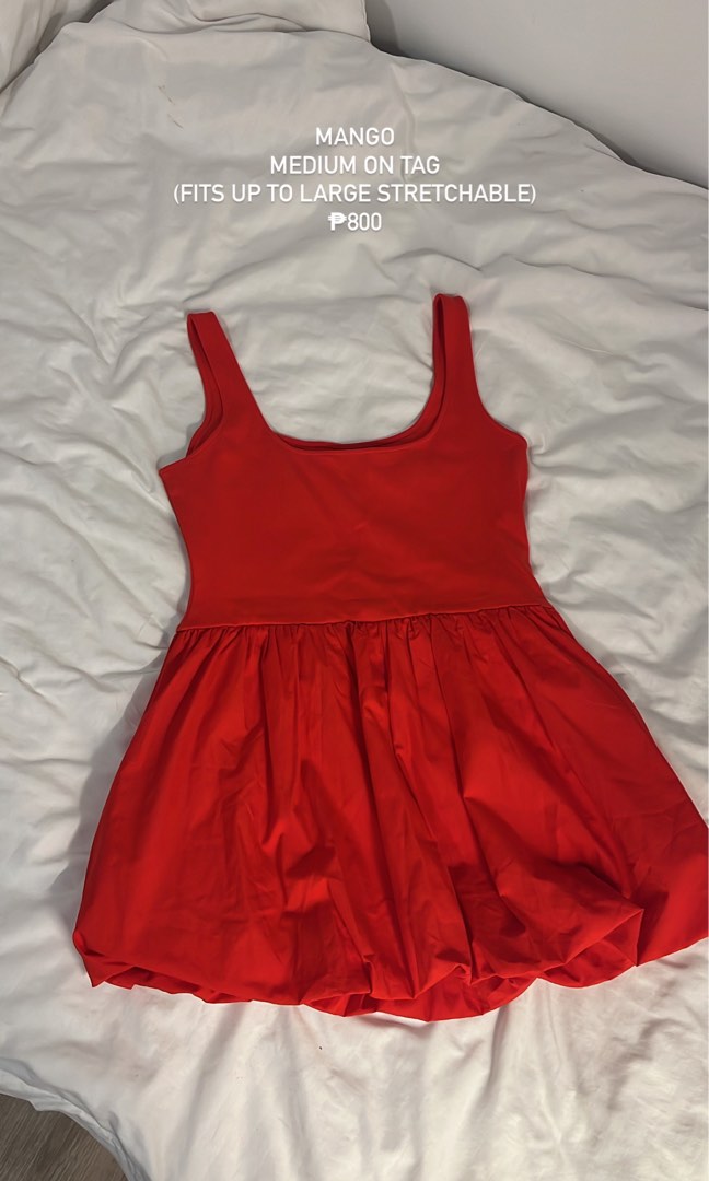 Mango Red Bubble dress, Women's Fashion, Dresses & Sets, Dresses on Carousell