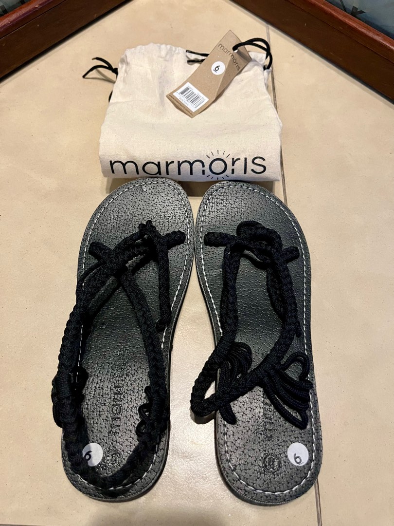 Marmoris Classic Black Vegan Sandals, Women's Fashion, Footwear ...