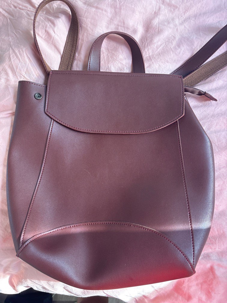 Maroon Backpack - Slim, Women's Fashion, Bags & Wallets, Backpacks on ...