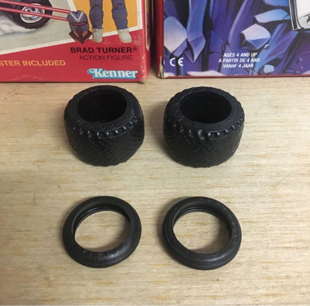 M.A.S.K. FIREFLY FRONT & BACK WHEEL TYRES SET (Kenner Toys, 1986 ...