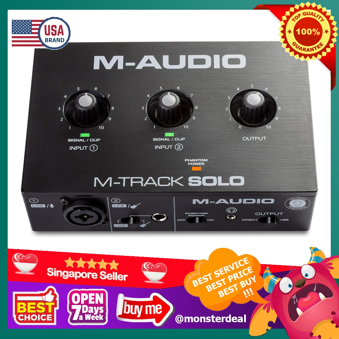 M-Audio M-Track Solo – USB Audio Interface for Recording, Streaming and ...