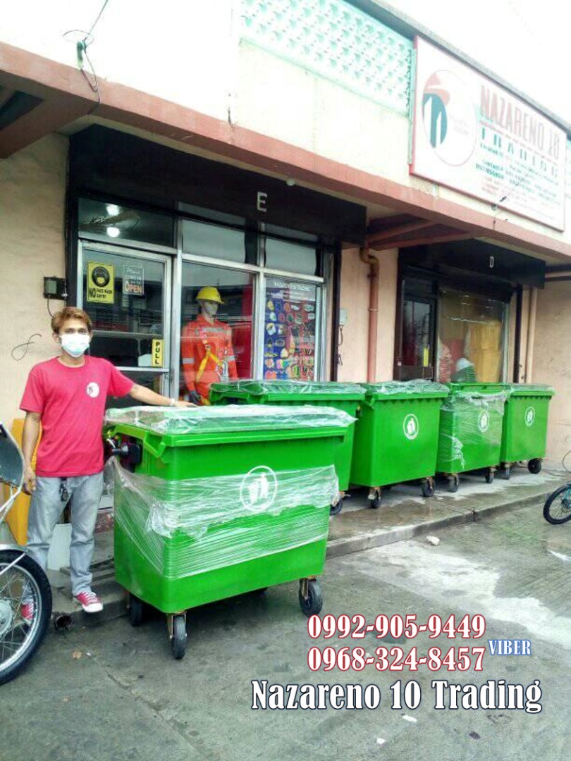 mobile trash bin 1100 liters, Furniture & Home Living, Cleaning ...