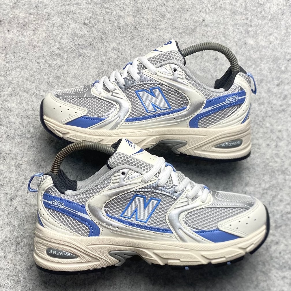 NEW BALANCE 530 STEEL BLUE WHITE, Fesyen Wanita, Sepatu di Carousell