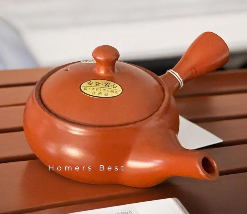 New unused Kyusu teapot Japanese Tokoname Red clay hand made teapot ...