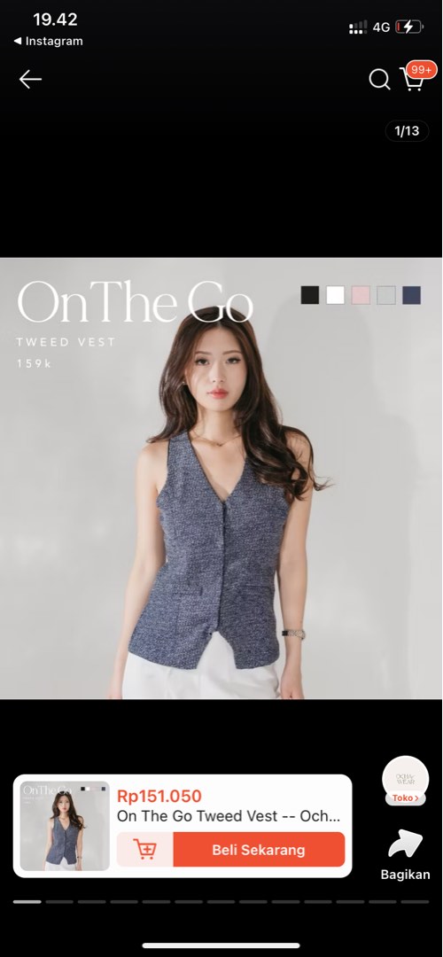 Ocha wear - on the go tweet vest BLACK top - atasan bukan modelano anain goulding duma claryn ...