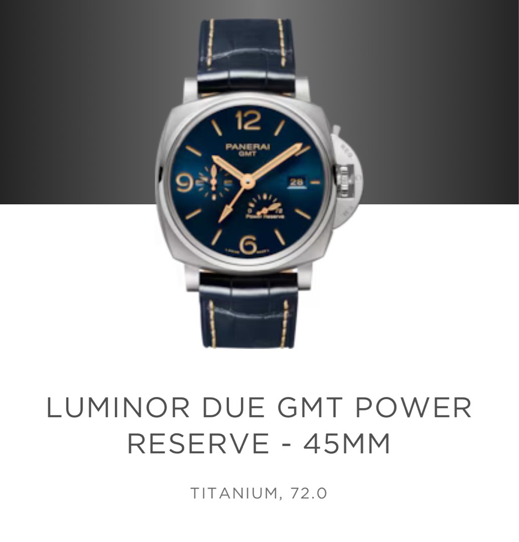 Panerai Luminor Due GMT - Power Reserve 45mm, Luxury, Watches on Carousell