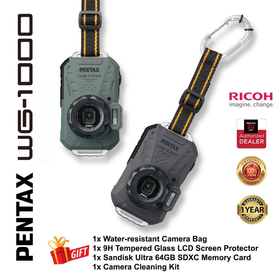 Pentax WG-1000 Weatherproof Camera ( Gray Color) ( To Be Available Soon ...