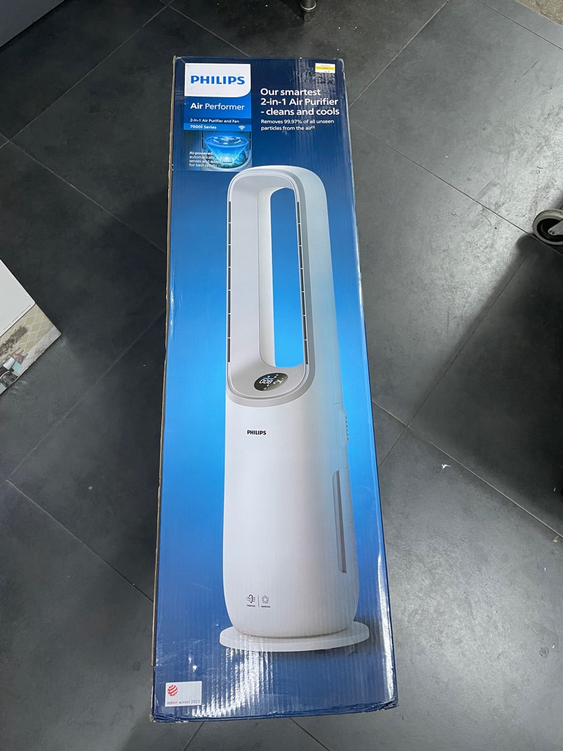 Philips 2-in-1 Air Purifier & Fan AMF765/30, White, TV & Home ...