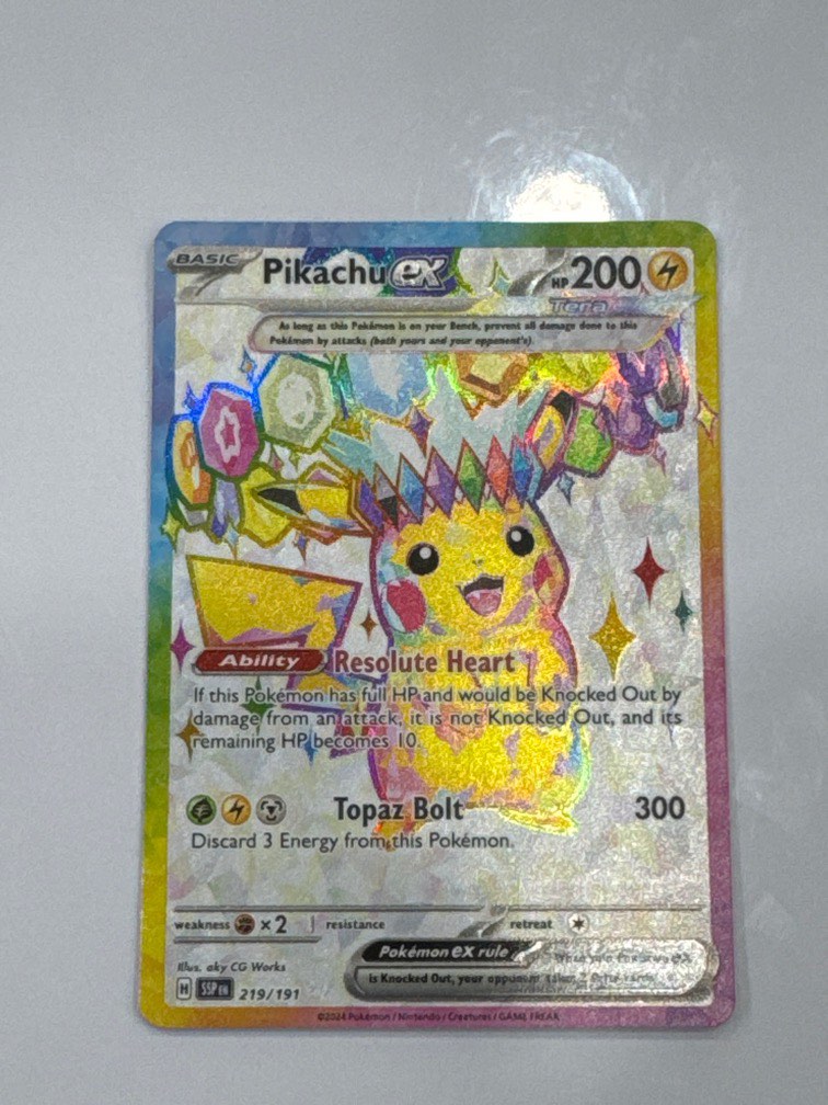 Pikachu Full Art Surging Sparks, Hobbies & Toys, Toys & Games on Carousell