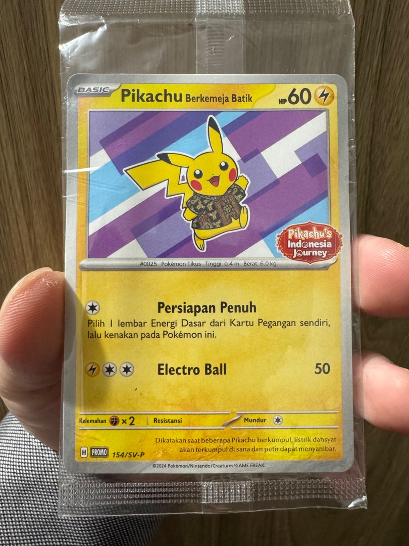 Pokemon Pikachu Batik Card, Hobbies & Toys, Toys & Games on Carousell