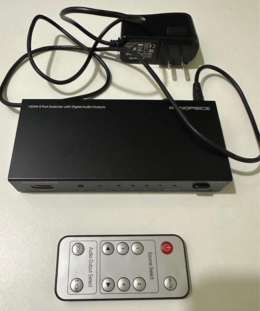 PRE- OWNED MONOPRICE HDMI 4 Port Switcher Digital Audio Output HDX ...