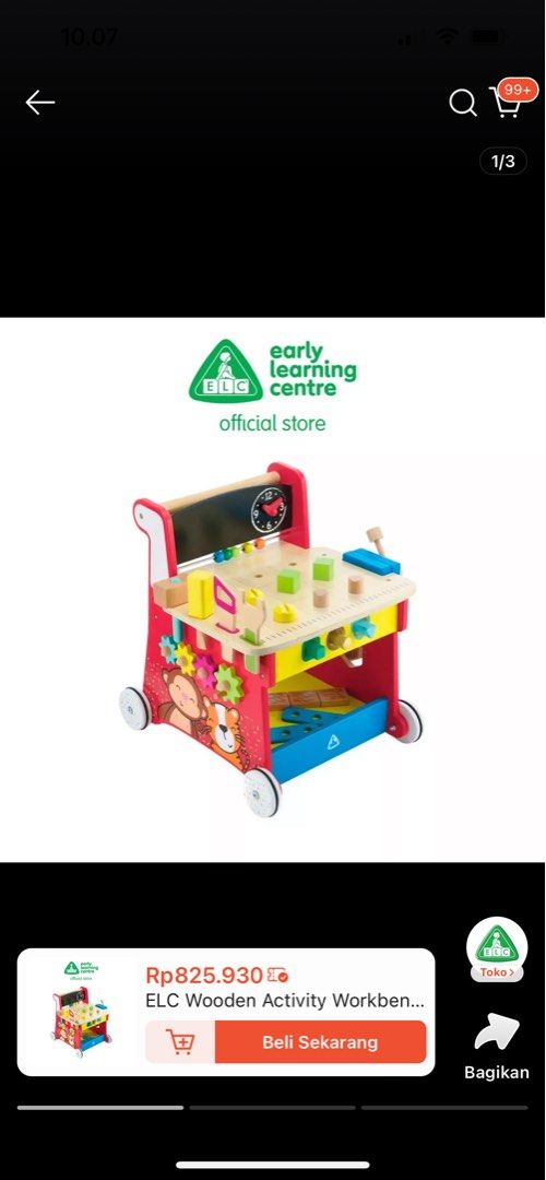 Preloved ELC Wooden Activity Workbench - Mainan Edukasi Balok Kayu Anak ...