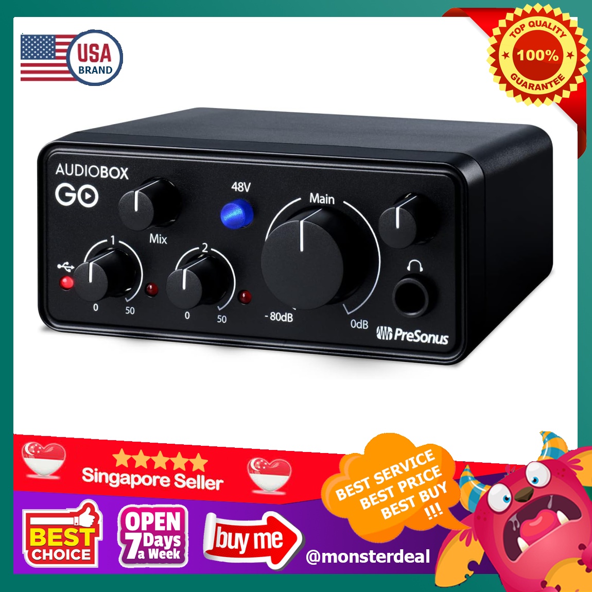 PreSonus AudioBox GO | USB-C Audio Interface for music production with ...