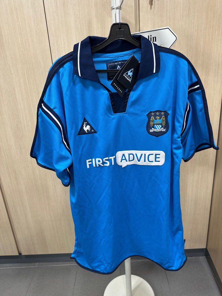 Rare Retro Manchester City First Advice Jersey, Men's Fashion, Tops ...