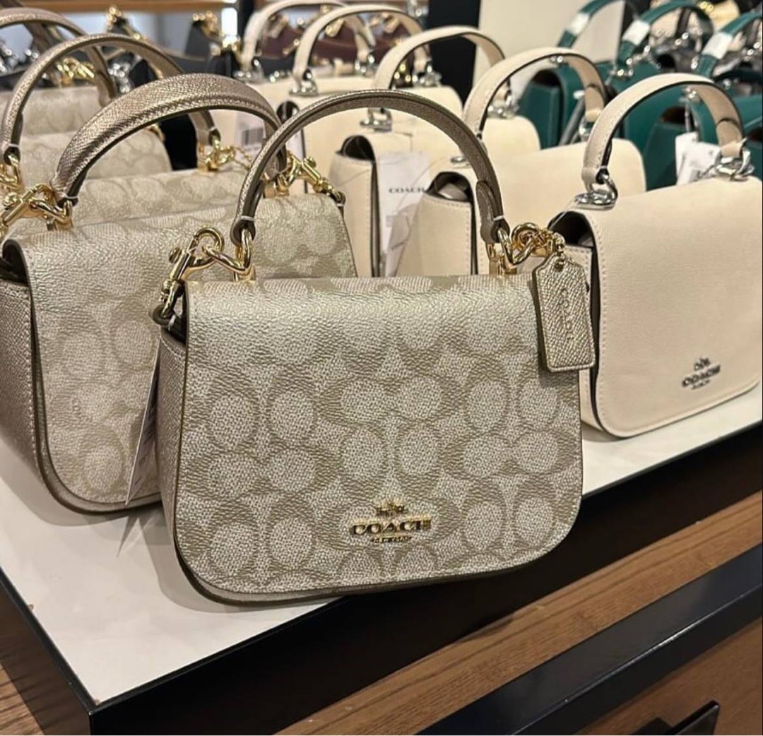Coach Lysa Top Handle Bag in Champagne, Luxury, Bags & Wallets on Carousell