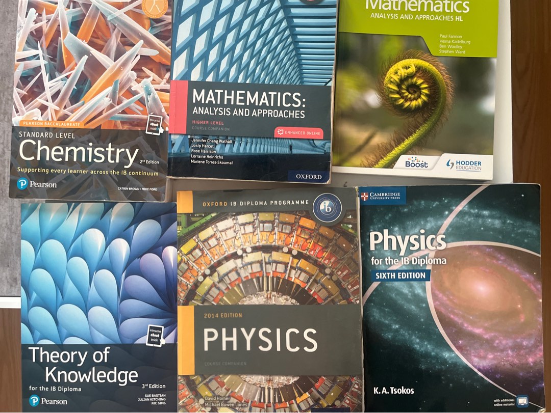 Reference Books for IB Diploma, Physics HL, MAA HL, Chemistry SL, TOK ...