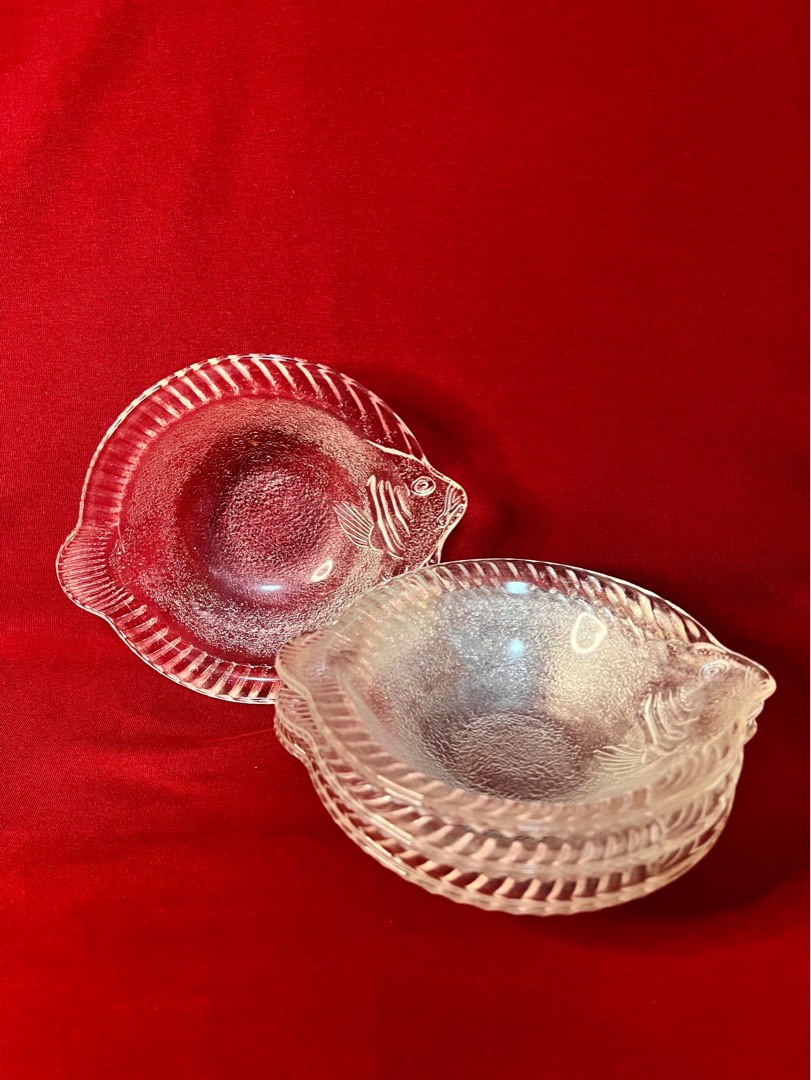 Set of 4 Vintage Fish Shaped Glass Bowls Made in Japan, Furniture ...