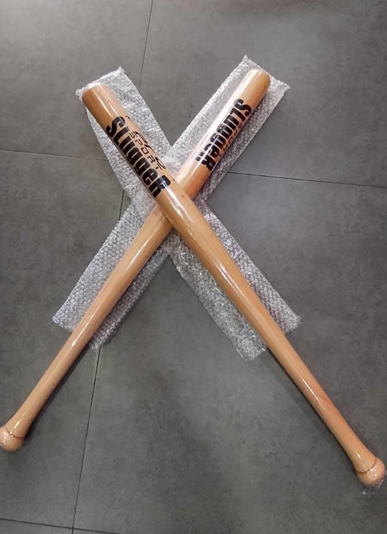 slugger wooden baseball bat per piece, Sports Equipment, Sports & Games, Racket and Ball Sports ...