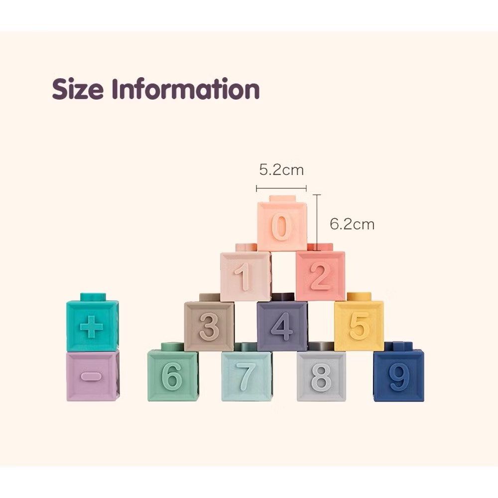 Soft Building Blocks Baby Toys Sensory Silicone Educational Montessori ...
