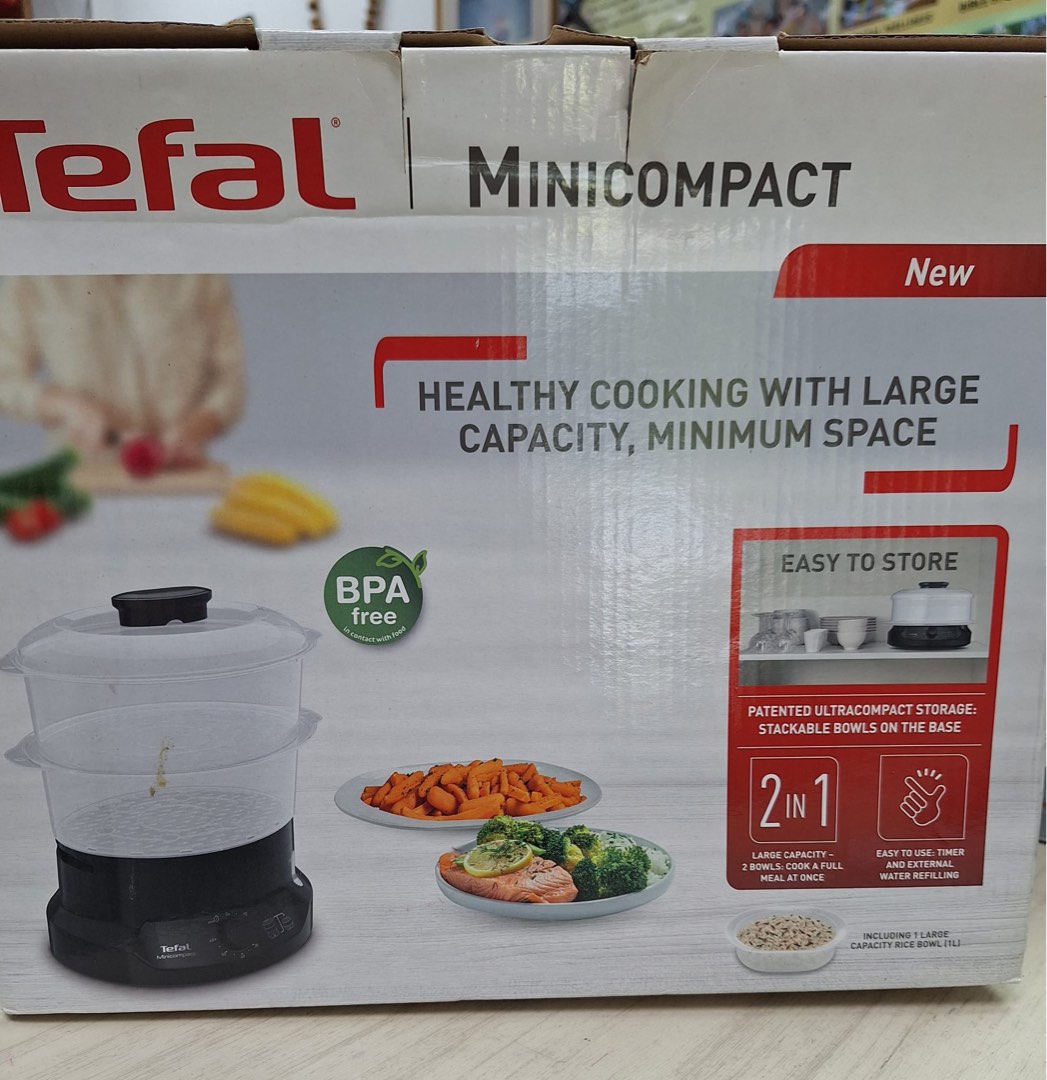 Tefal BPA Free Minicompact Cooker Steamer With 1L Bowl, TV & Home ...