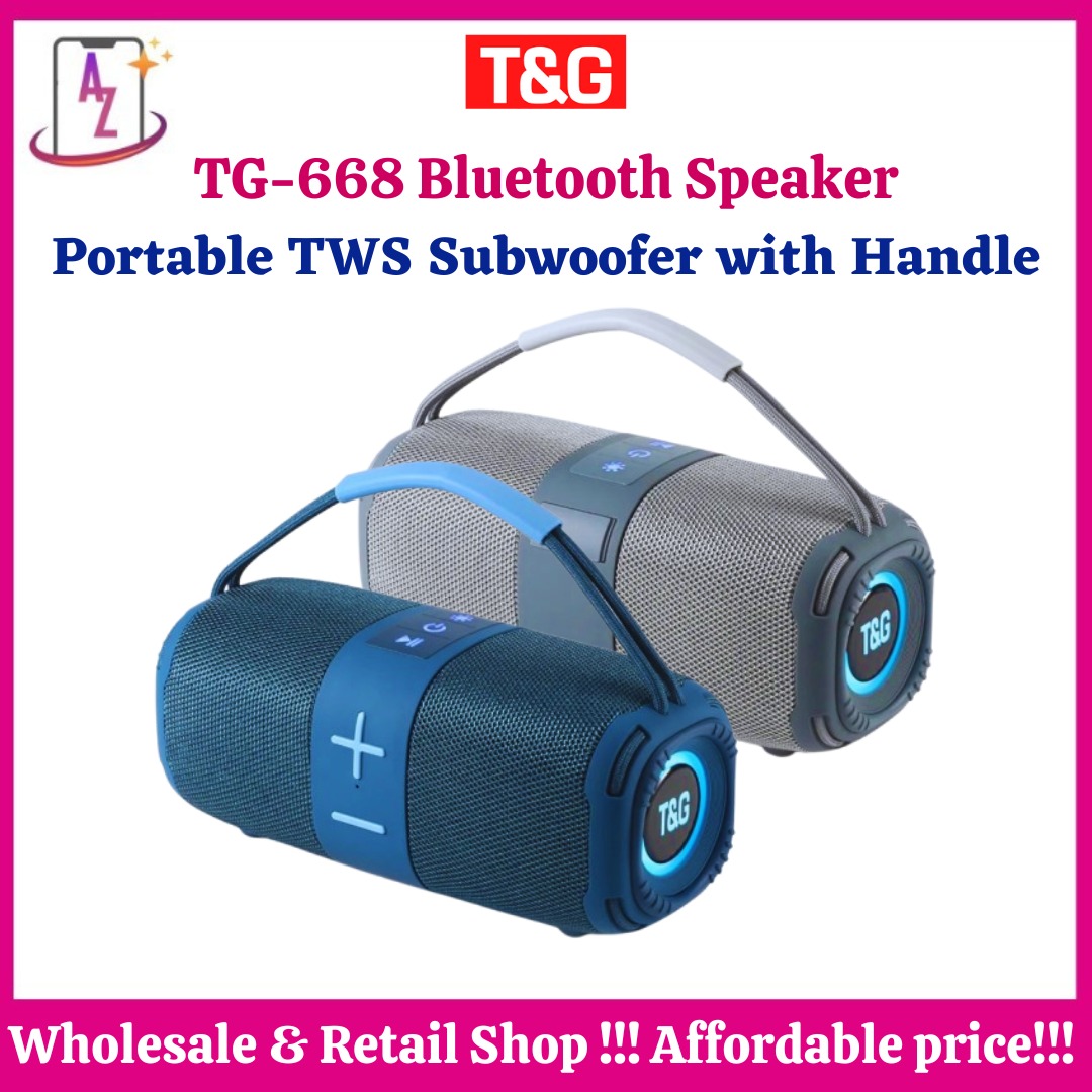 T&G TG-668 Wireless Bluetooth Speaker Portable TWS Subwoofer with Handle, Audio, Soundbars ...