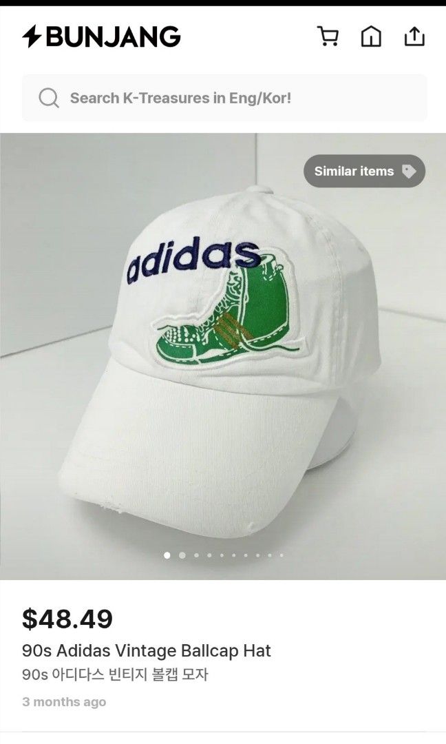 Topi Rare Vintage ADIDAS 90s Ballcap Hat Ripped Authentic Original ...