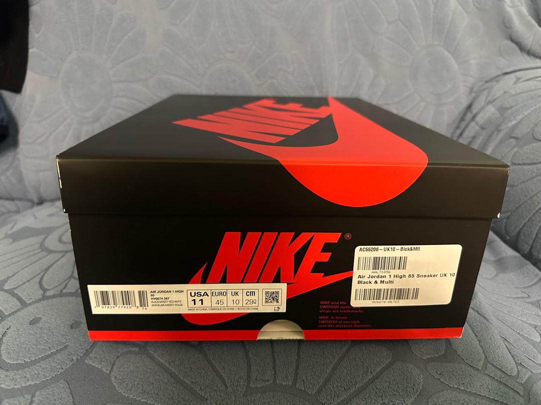 US11 Jordan 1 Retro High '85 OG Bred 2025, 男裝, 鞋, 波鞋 - Carousell