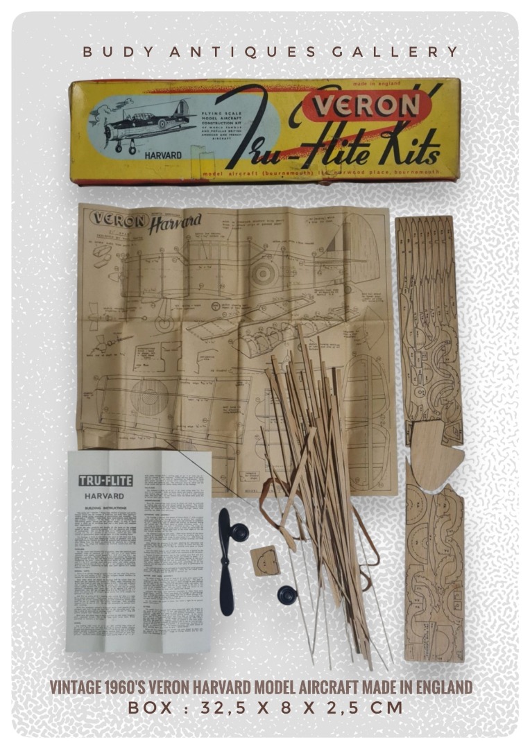 Vintage 1960's Veron Harvard Model Aircraft Construction Kit Made In ...