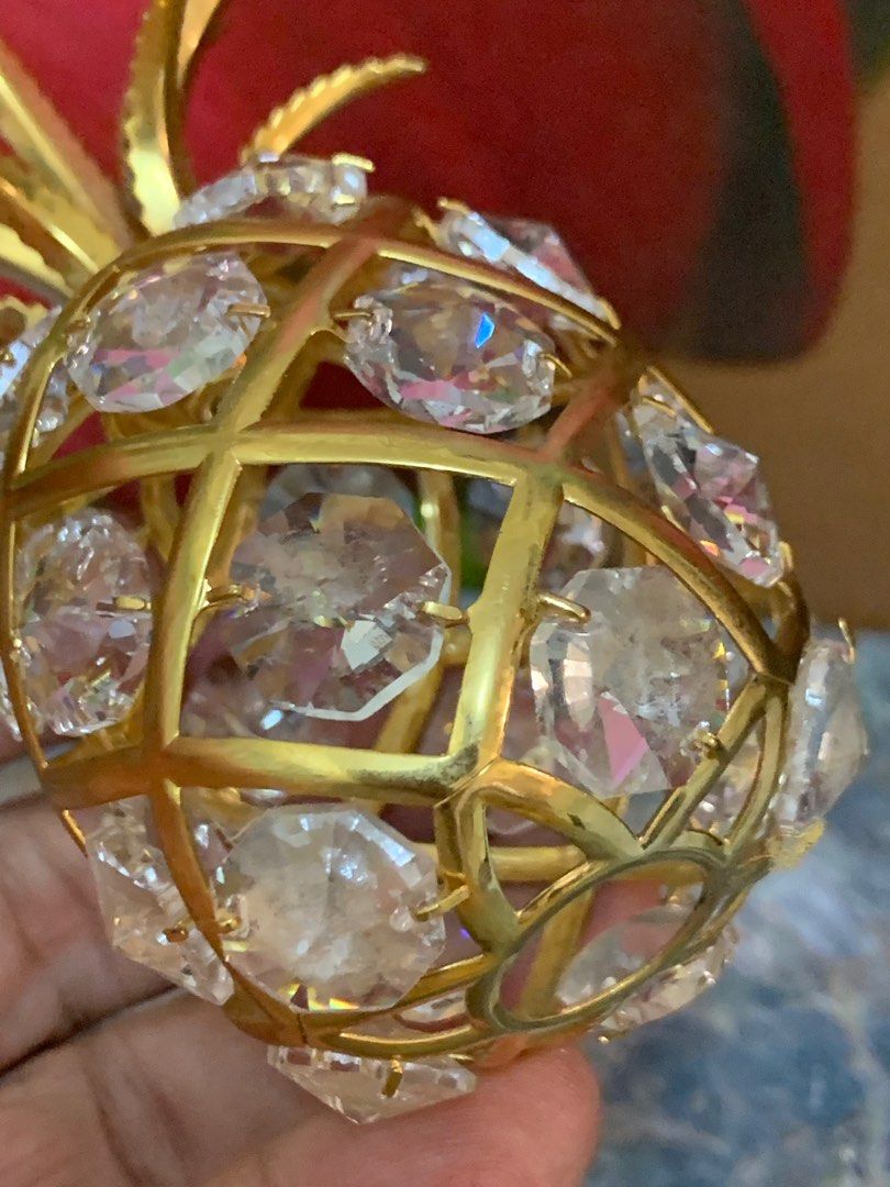Vintage 24k Gold Plated With Swarovski Pineapple By Crystal Temptations ...