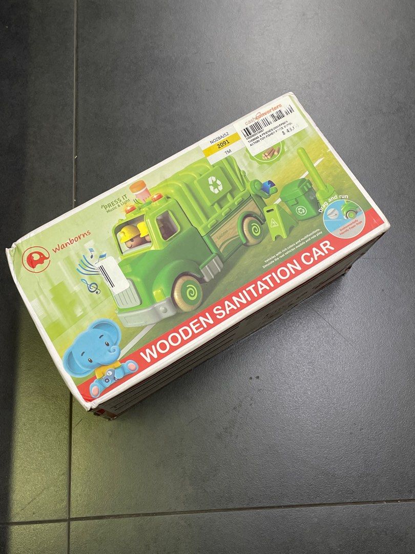 Wanborns Wooden Garbage Truck Toys - Toddler Recycling Truck for 18M+ 2 ...