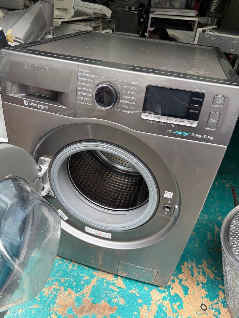 Used Washer Machine Front Load Samsung 2 in 1 with 9 kg Load Washer 6kg ...