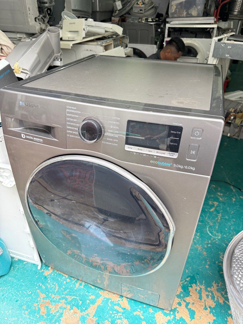 Used Washer Machine Front Load Samsung 2 in 1 with 9 kg Load Washer 6kg ...