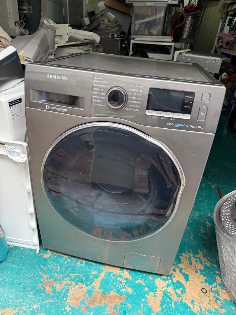 Used Washer Machine Front Load Samsung 2 in 1 with 9 kg Load Washer 6kg ...