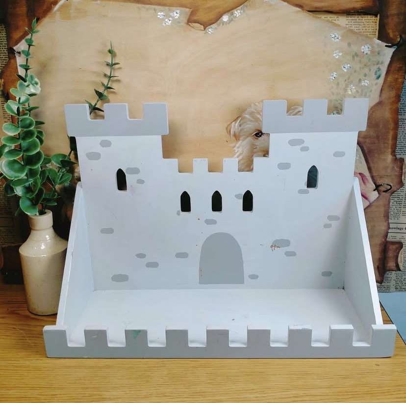 Wooden Castle Wall Shelf Grey, Furniture & Home Living, Home Decor ...