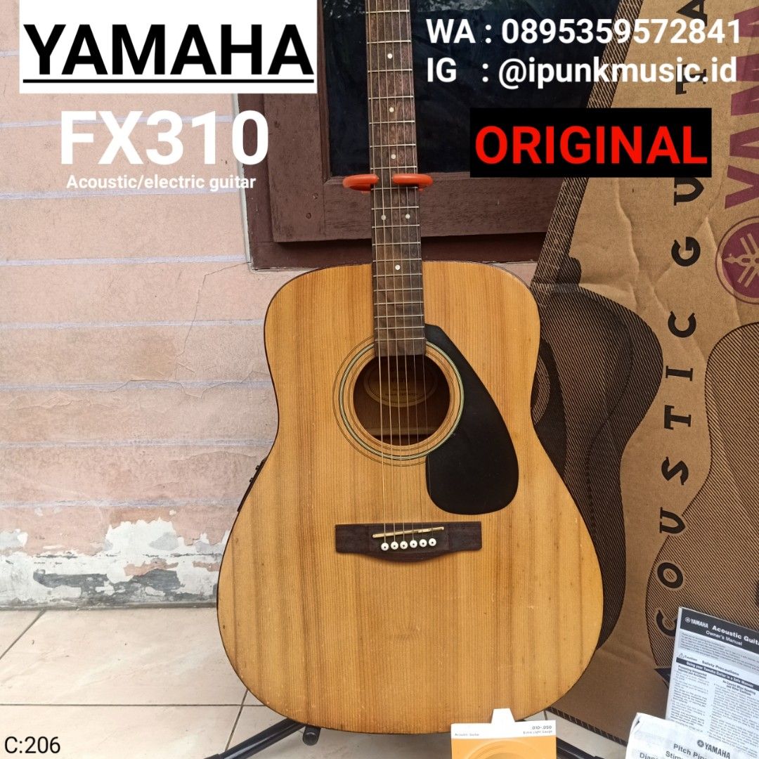 Yamaha FX310 Original Elektrik Akustik Gitar bonus senar baru string ...