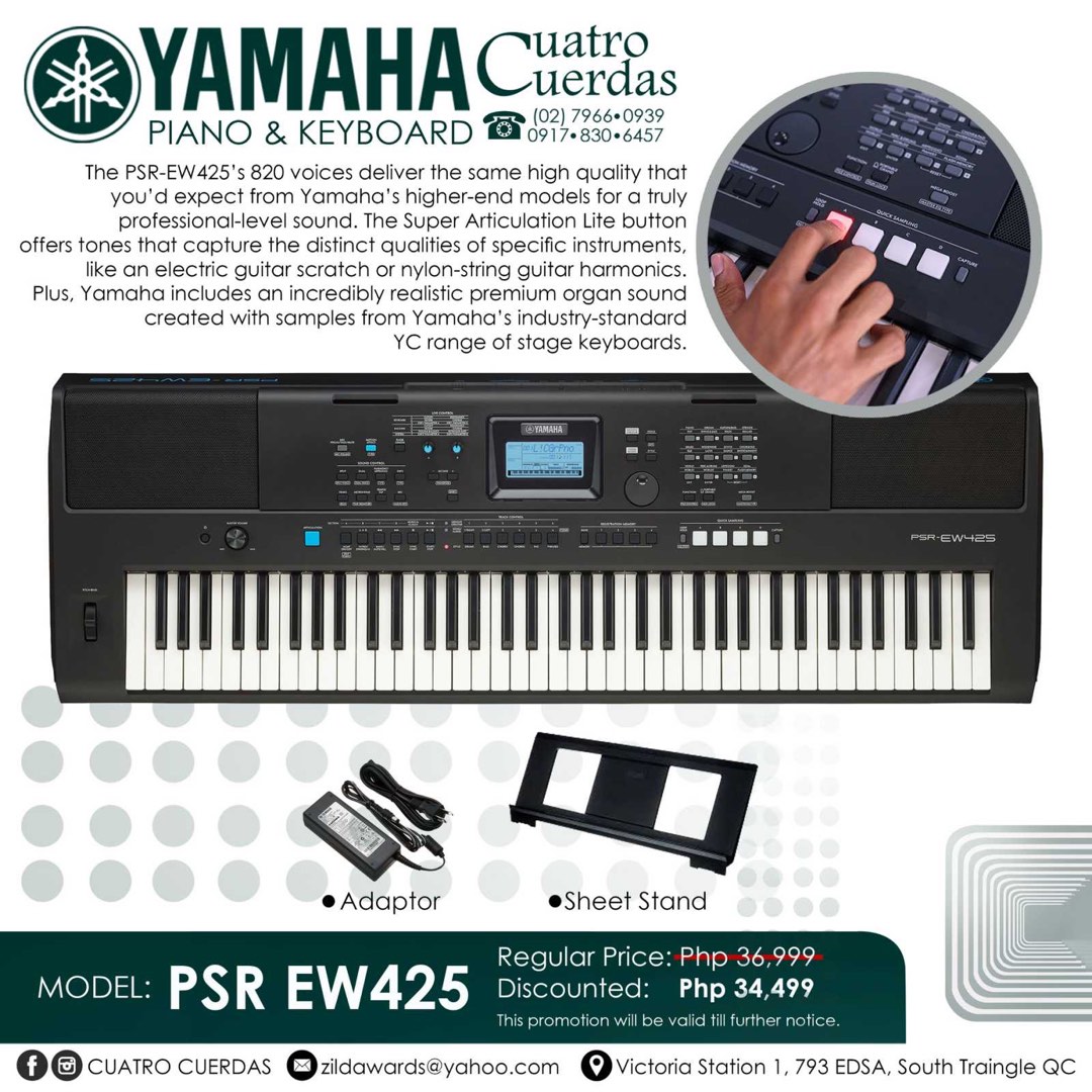 Yamaha PSR Ew425, Hobbies & Toys, Music & Media, Musical Instruments on ...