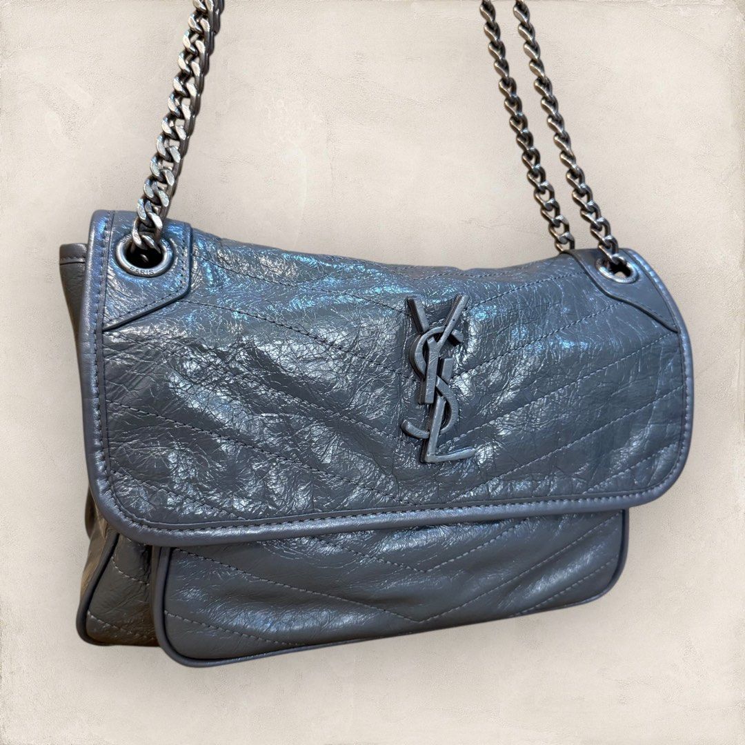 YSL Grey Niki Medium, Luxury, Bags & Wallets on Carousell