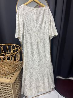 Zalia Babydoll Lace Kurung in Cream, Women's Fashion, Muslimah Fashion ...