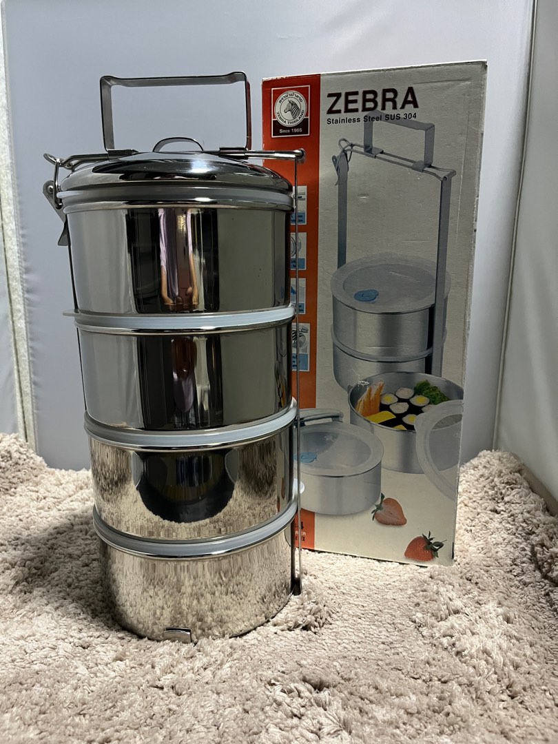 Zebra 4 Tier Stainless Steel Food Containers, TV & Home Appliances ...