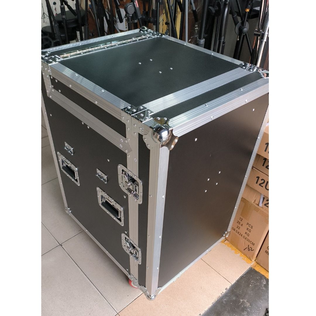 12U Assembled 2 doors Amplifier AV speaker flight case Mobile rack with ...