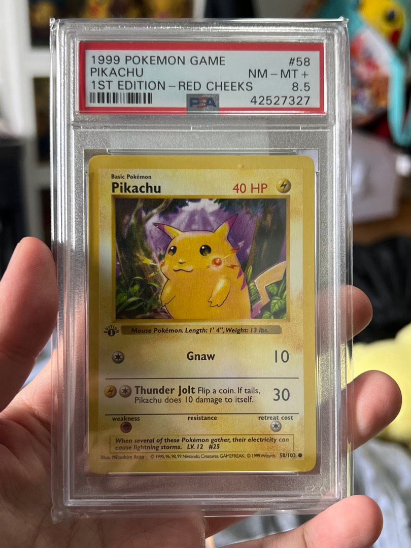 1999 Pikachu Red Cheeks 1st edition shadowless PSA 8.5, Hobbies & Toys ...