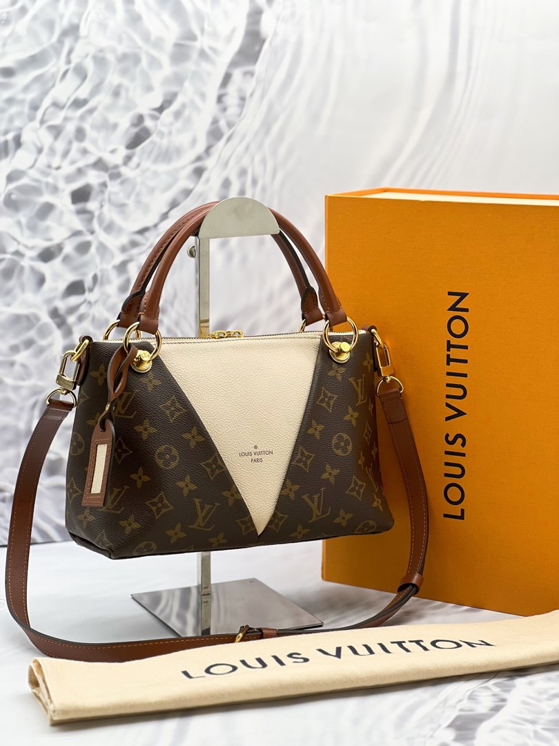 2022 MICROCHIP LOUIS VUITTON V TOTE BB IN BROWN MONOGRAM CANVAS HANDLE ...