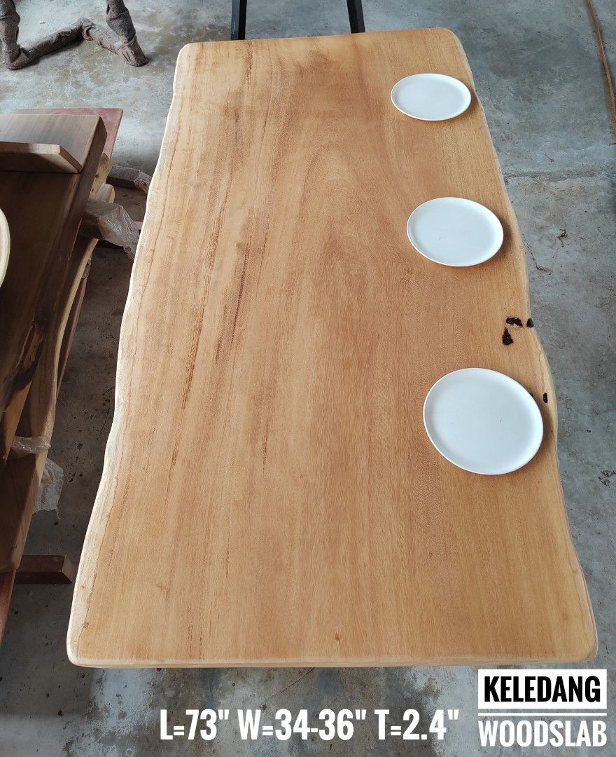 6-8 seater 6ft Dining Table Meja Makan Keledang Solid Woodslab ...