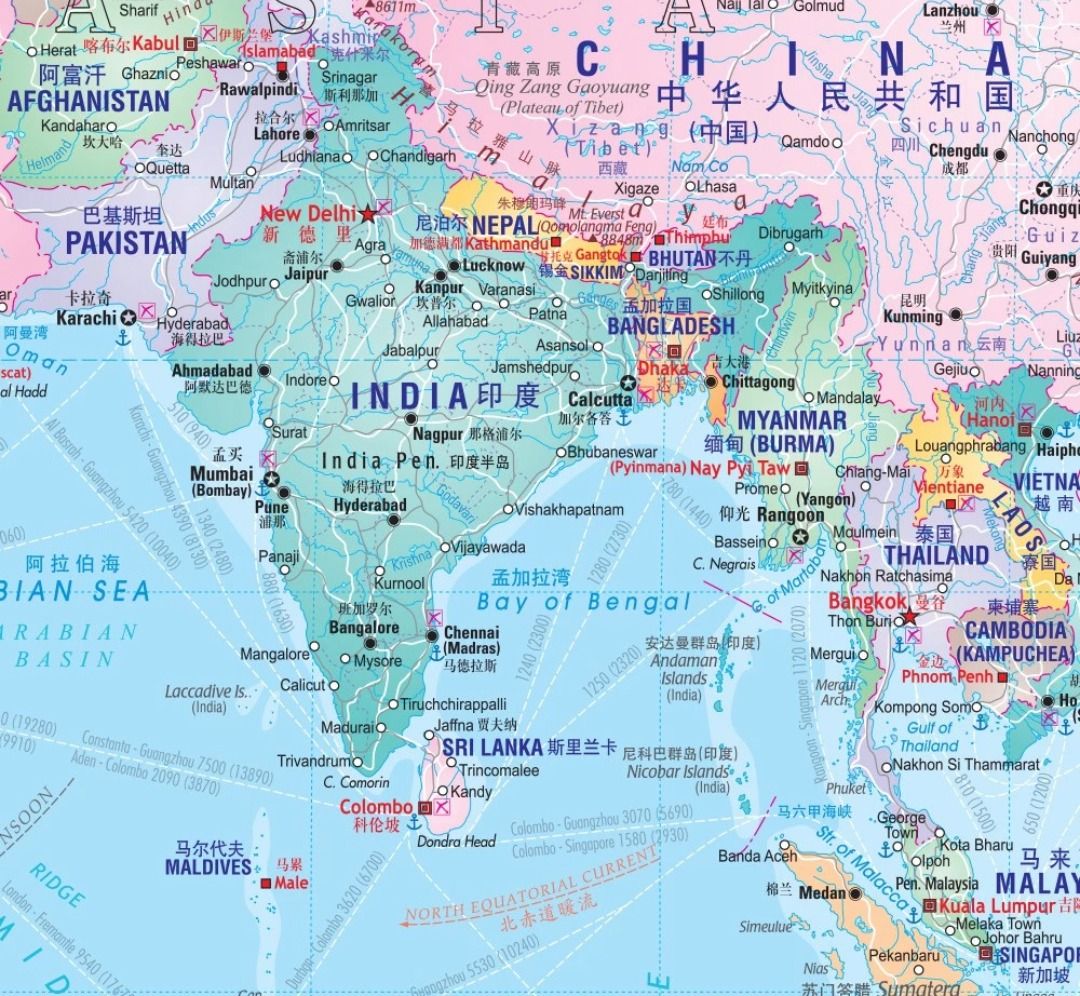 ( used ) Laminated WORLD MAP with 197 Flags Poster (70cm x 100cm ...