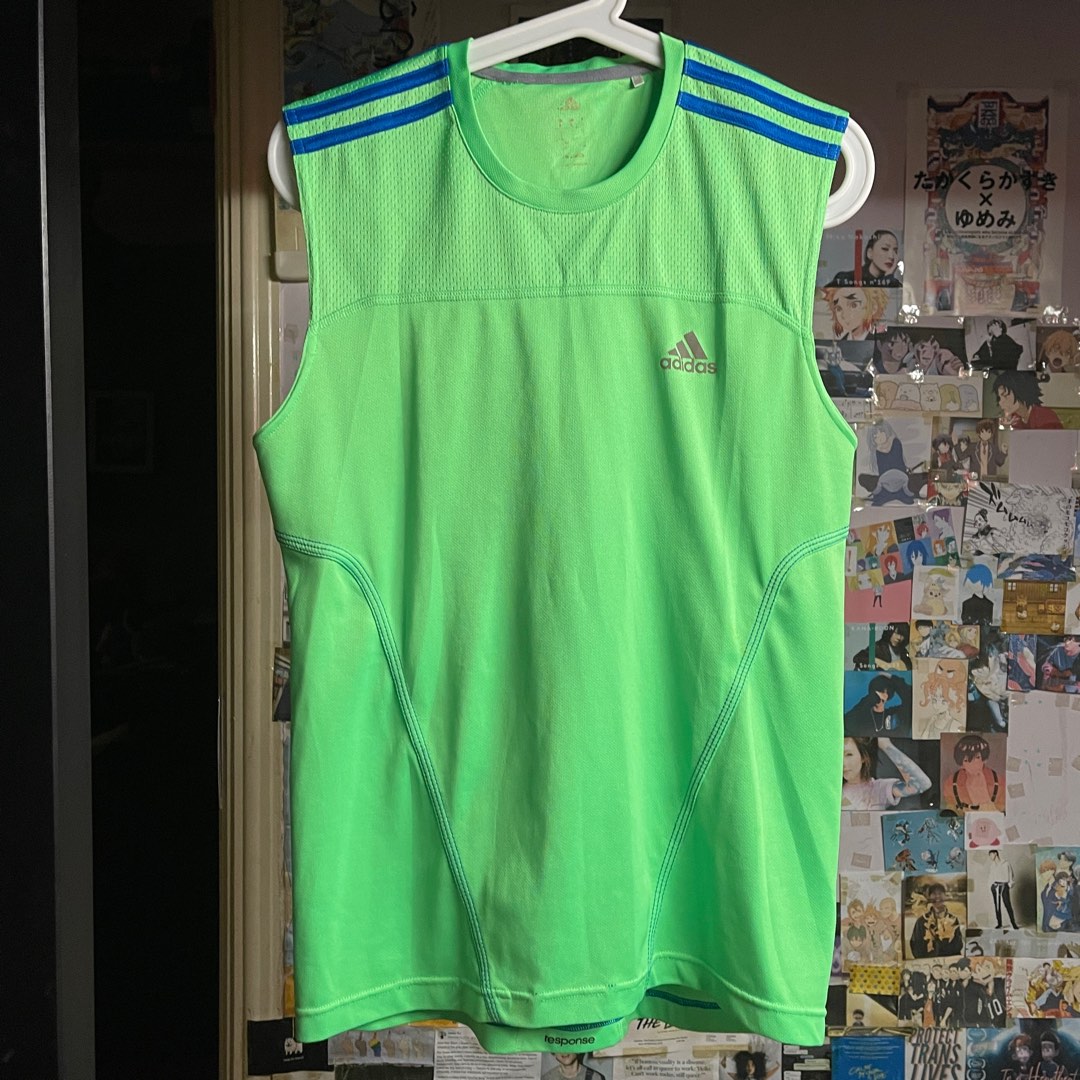 Adidas Green Muscle Tank (S), Men's Fashion, Activewear on Carousell