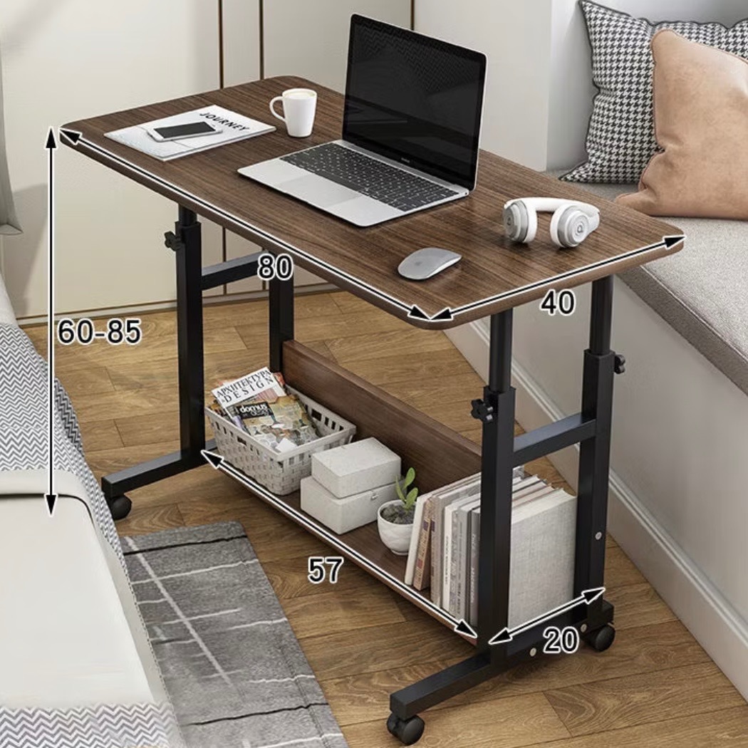 Adjustable Height Laptop Desk | Movable Rolling Study Table With ...