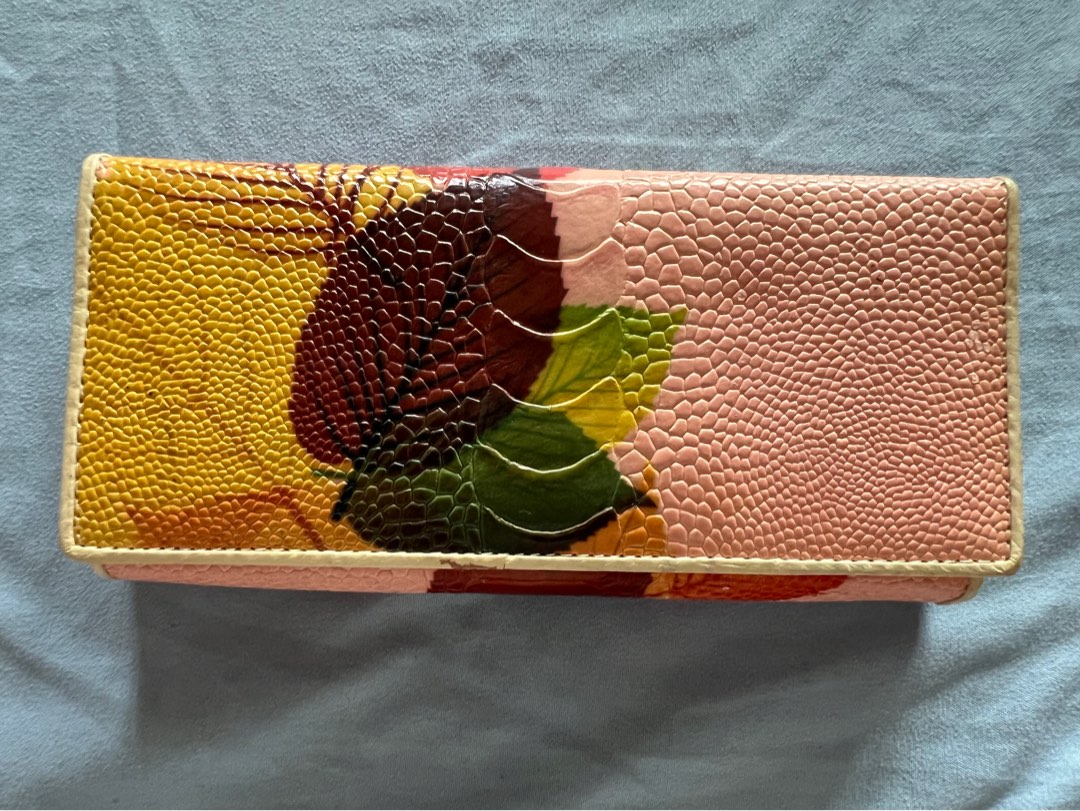 Alligator Skin Wallet with Hand Painted Design, Women's Fashion, Bags ...